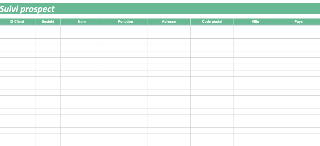 Fichier client : Modèle Excel gratuit